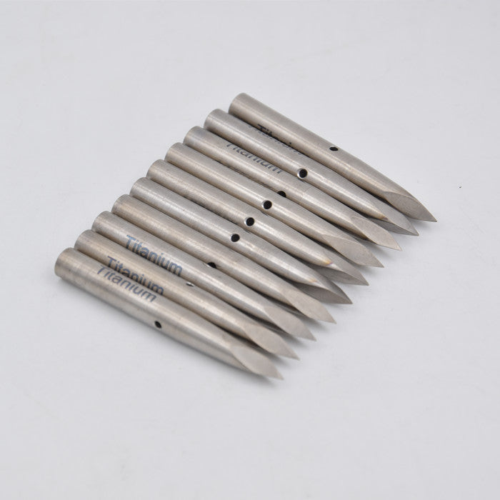 Titanium Slip Tips with cutted 3 sides sharp end – Performance Titanium ...