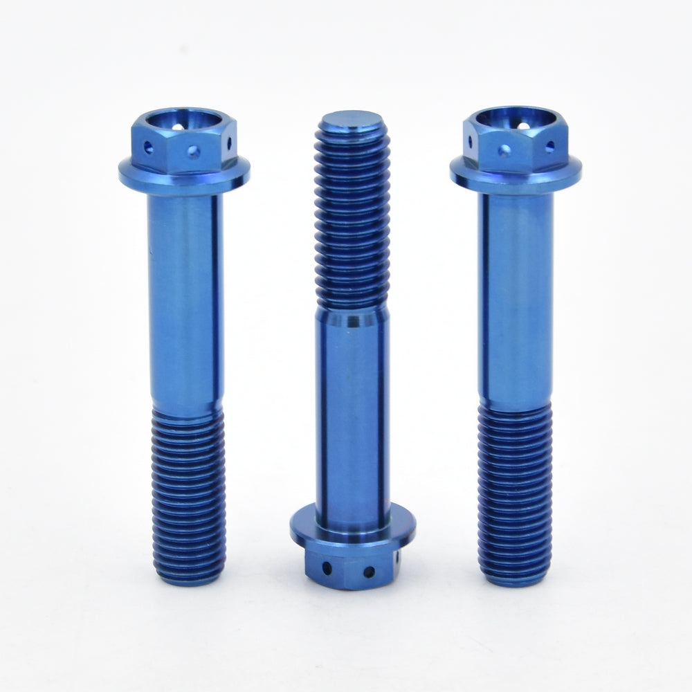 Blue Colored M10X1.5X55mm Drilled Flange Titanium Bolts – Performance ...
