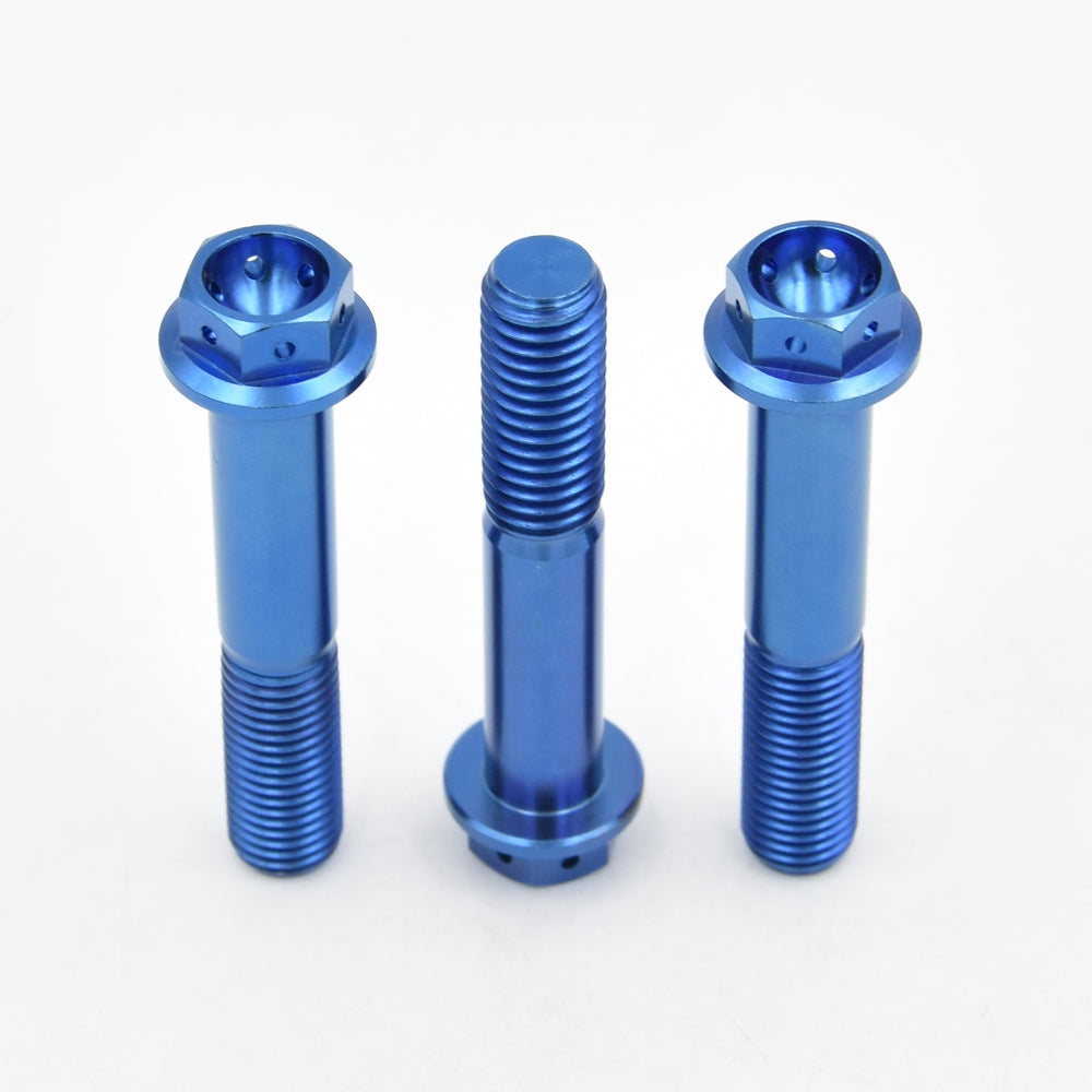 Blue Colored M10X1.5X55mm Drilled Flange Titanium Bolts – Performance ...